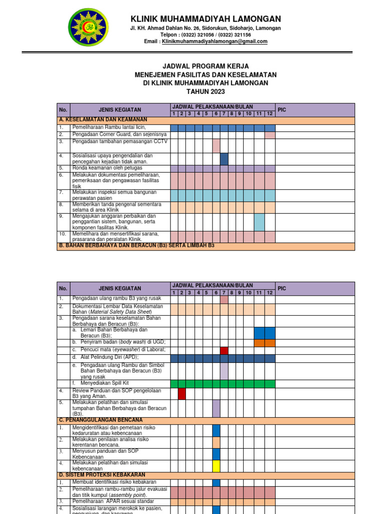 Standar 1.3.2 - Jadwal Program Kerja MFK KML 2023 | PDF