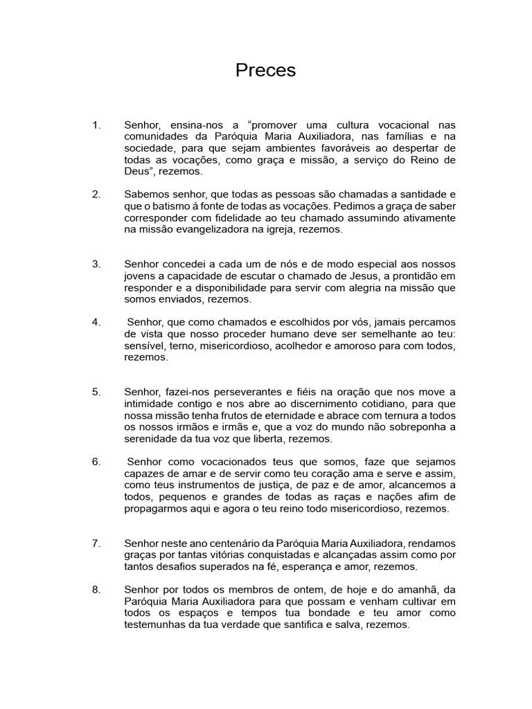 Preces Kelly | PDF | Gastronomia, comida e vinho | Estudos de Línguas ...