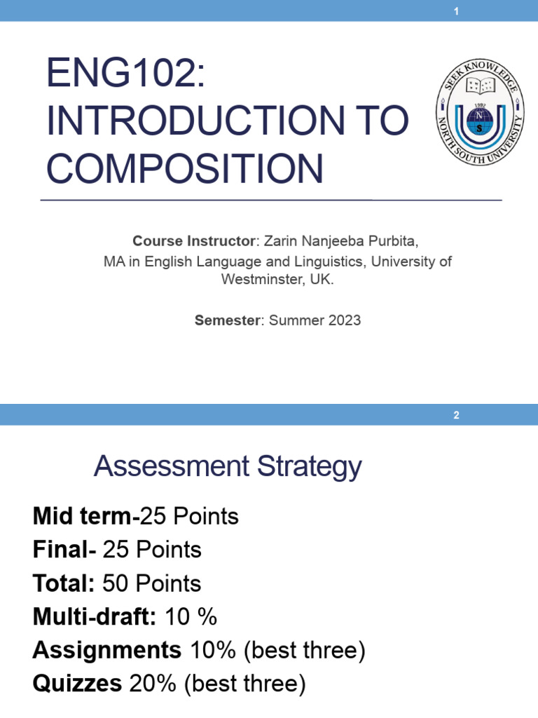 LECTURE 1 ENG102 Summer 2023 | Descargar gratis PDF | Computer Keyboard | Paragraph