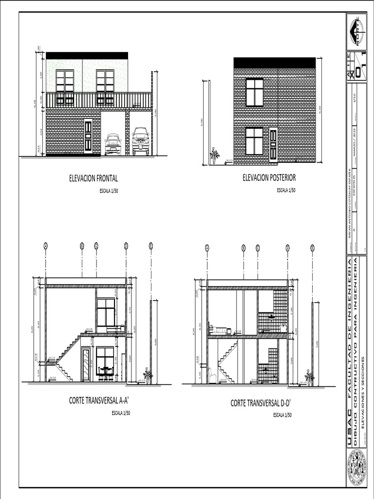Plano Elevaciones y Secciones2022 | PDF