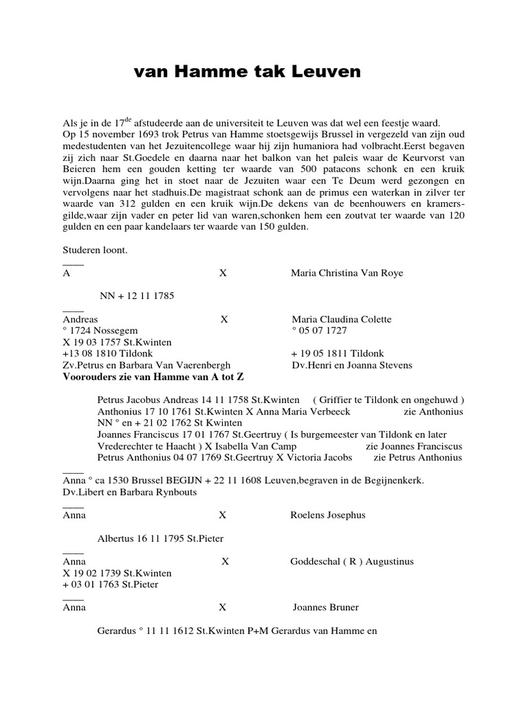 Van Hamme Tak Leuven Pdf