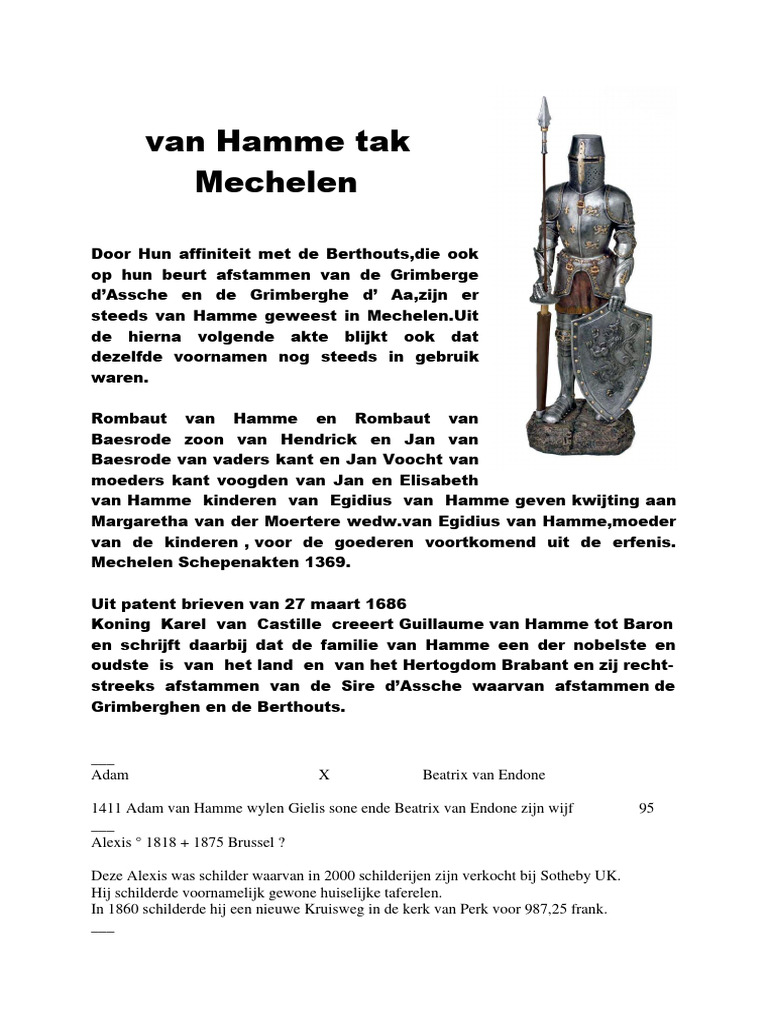 Van Hamme Tak Mechelen | PDF