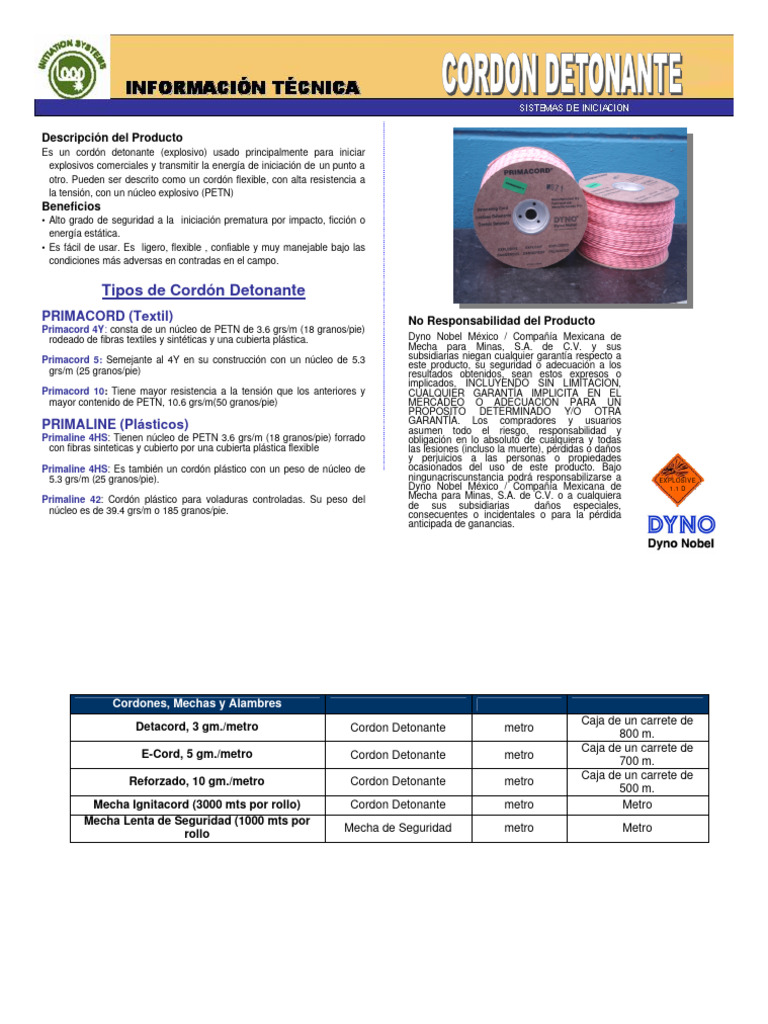 Cordon Detonante | PDF