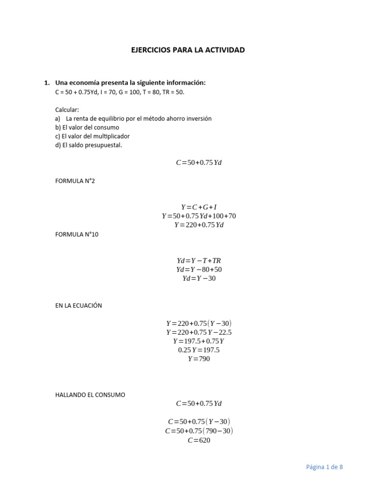 S09.s1 SOLUCIÓN DE TAREA de Clase-Macroeconomia | PDF | Objetos matemáticos | Matemáticas