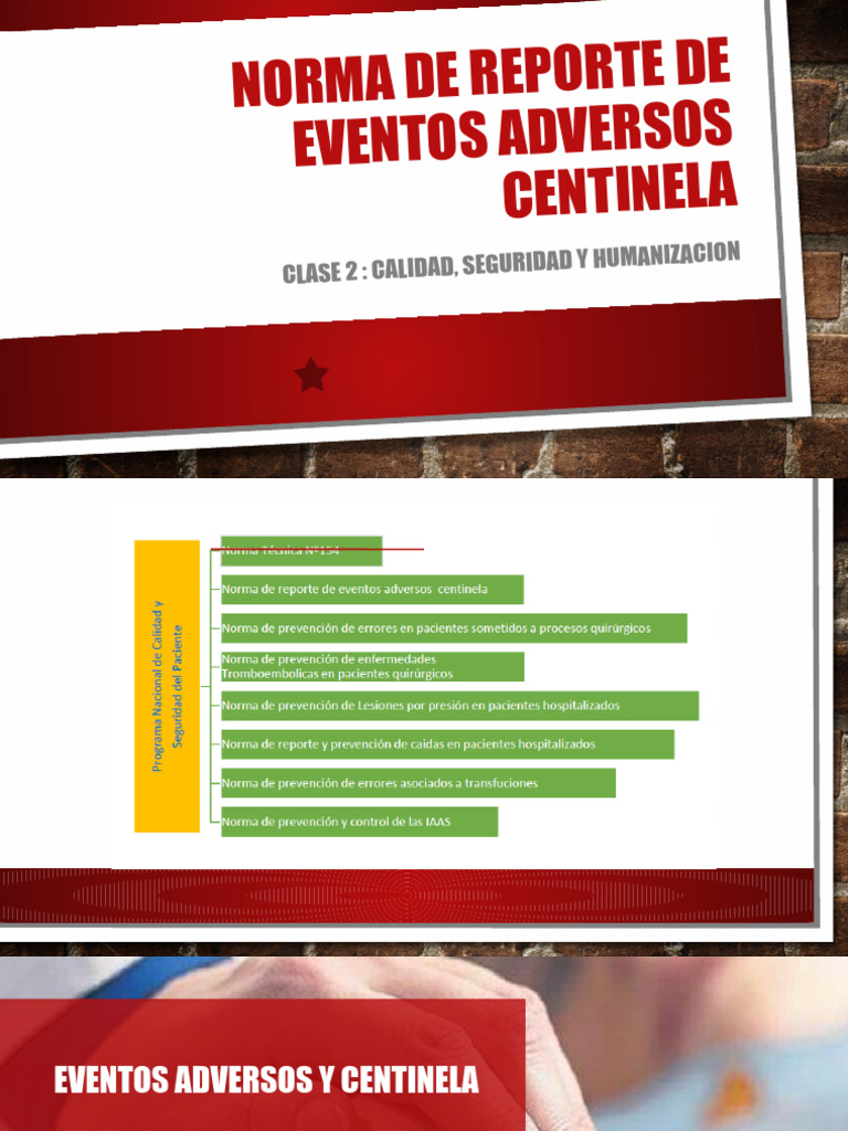 Clase 2 NORMA DE REPORTE DE EVENTOS ADVERSOS CENTINELA | PDF | Neumonía | Causas de la muerte