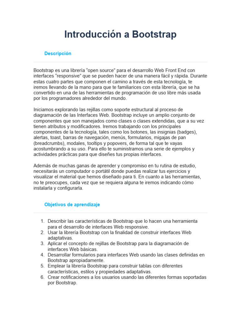 Introducción A Bootstrap | PDF | Bootstrap (marco frontal) | Informática