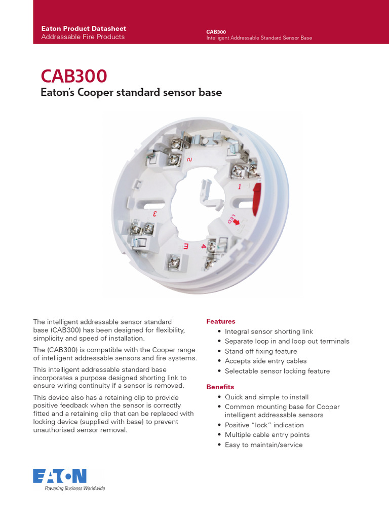13 - CAB300 - Standard Sensor Base | PDF | Switch | Equipment