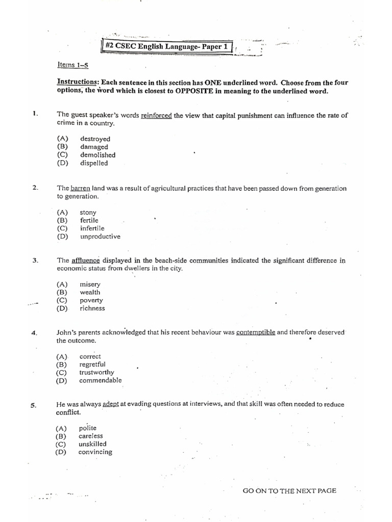 2017 Language Paper 1 | PDF