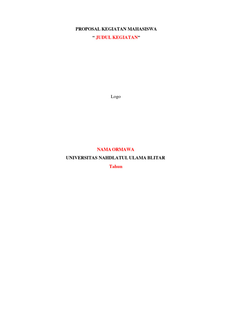 Format Proposal Kegiatan Ormawa 1 1 | PDF | Karier & Perkembangan