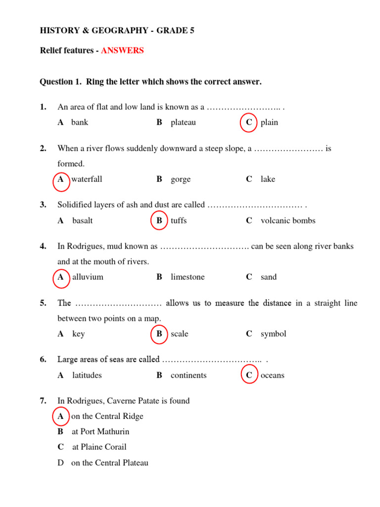 Answer Relief Features | Download Free PDF | Volcano | Geology