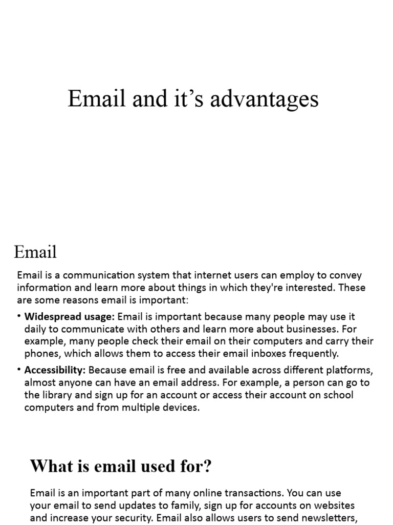 Advantages of Email Communication | PDF | Computer Science | World Wide Web