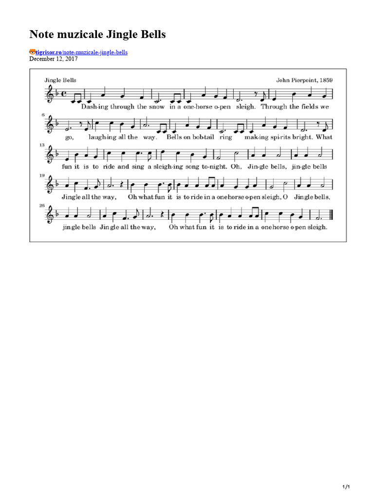 Note Muzicale Jingle Bells | PDF