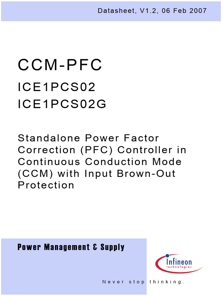 Infineon ICE1PCS02 DS v01 02 en | PDF | Power Supply | Electrical Engineering
