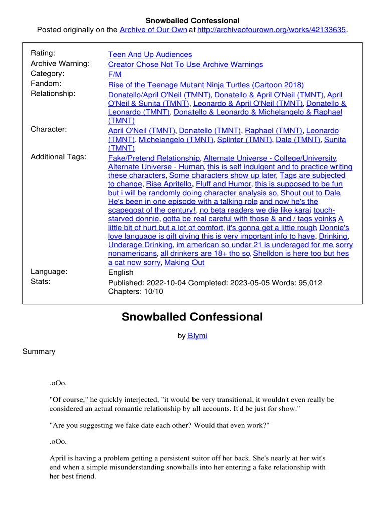 Snowballed Confessional | PDF