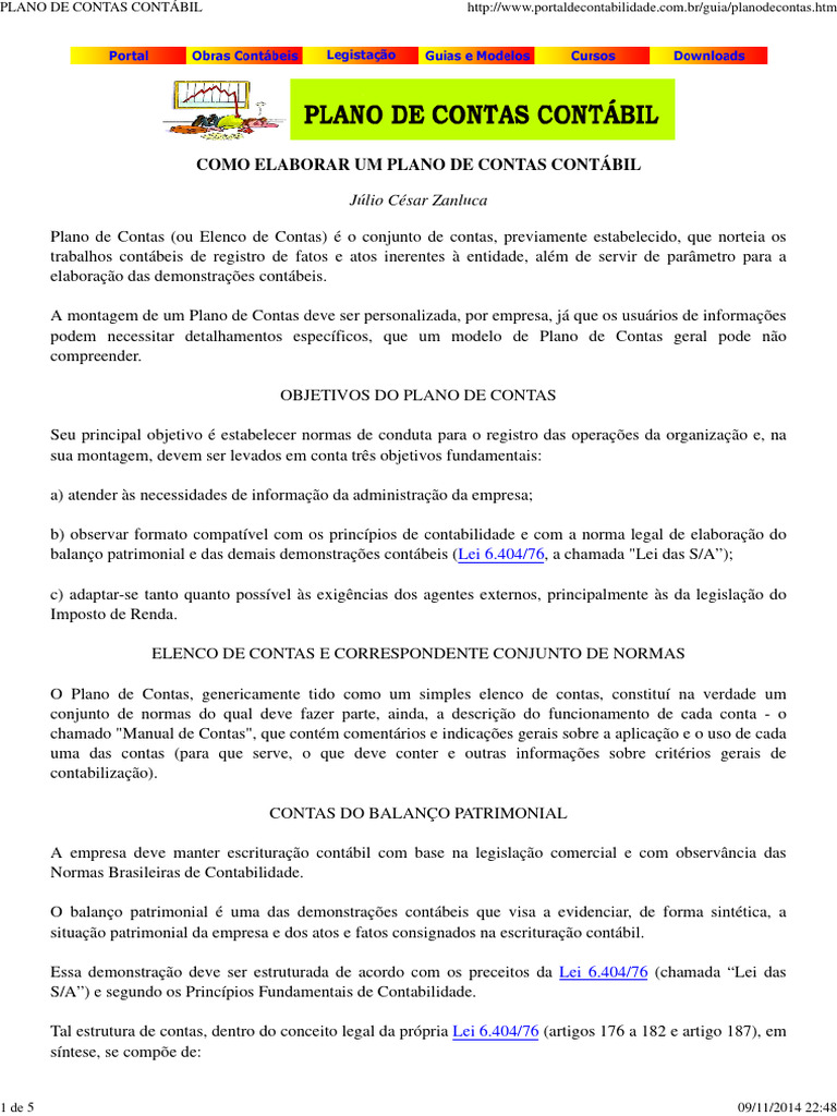 Como Criar um Plano de Contas Contábil | PDF | Contabilidade ...