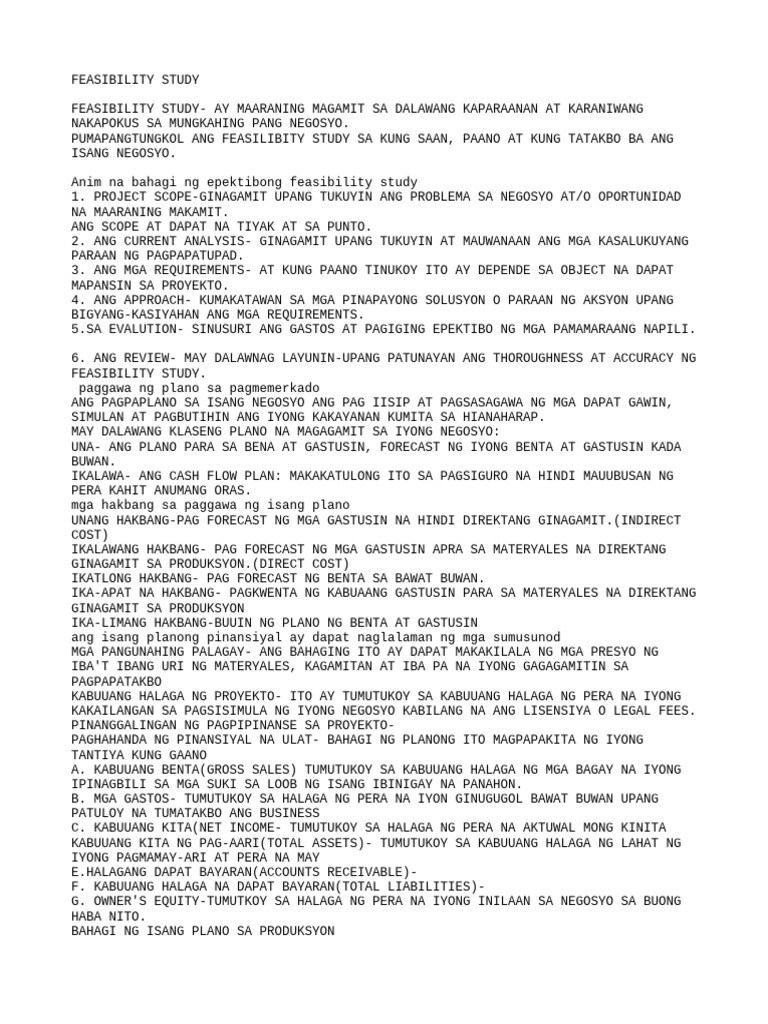 Feasibility Study | PDF