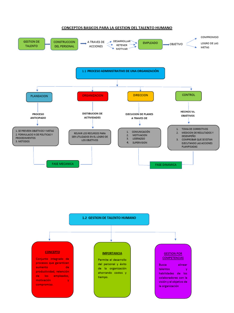 Mapa Conceptual Conceptos Basicos Talento Humano | PDF | Liderazgo | Gestión del talento