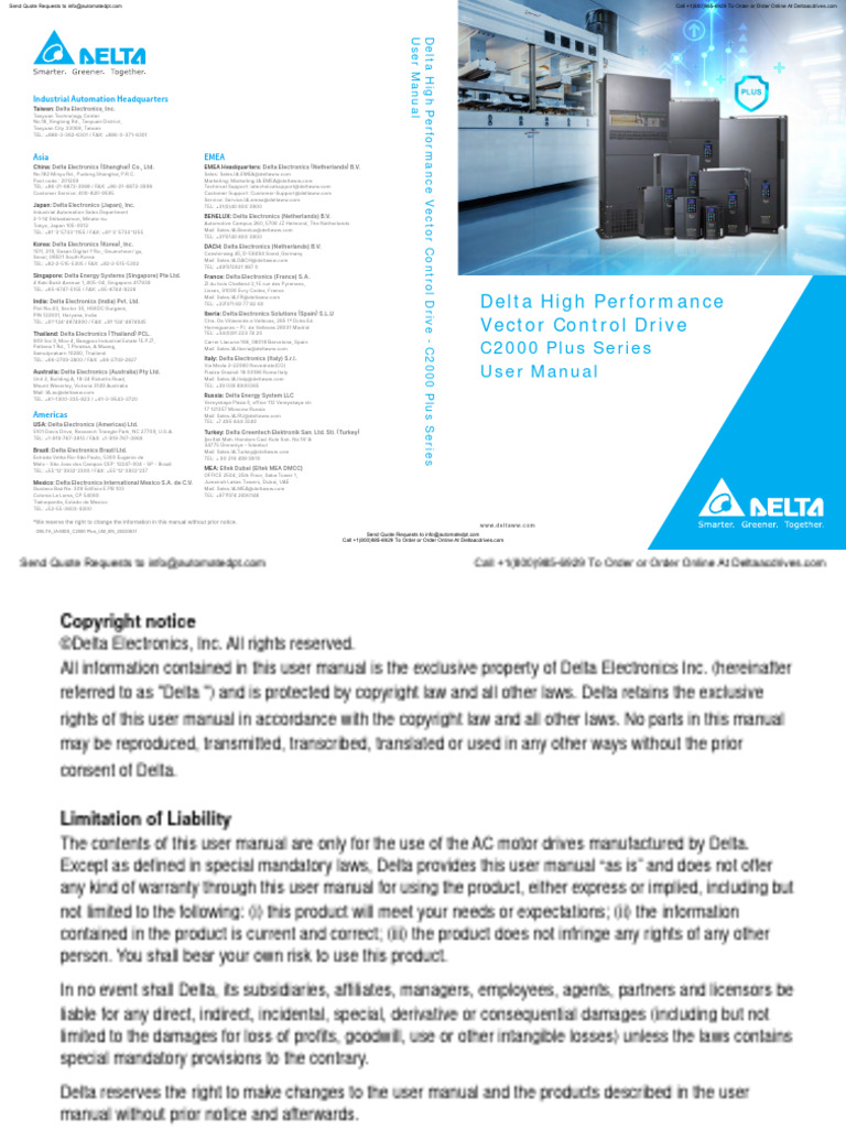 Delta C2000 Plus Series Users Manual | PDF | Electromagnetic ...
