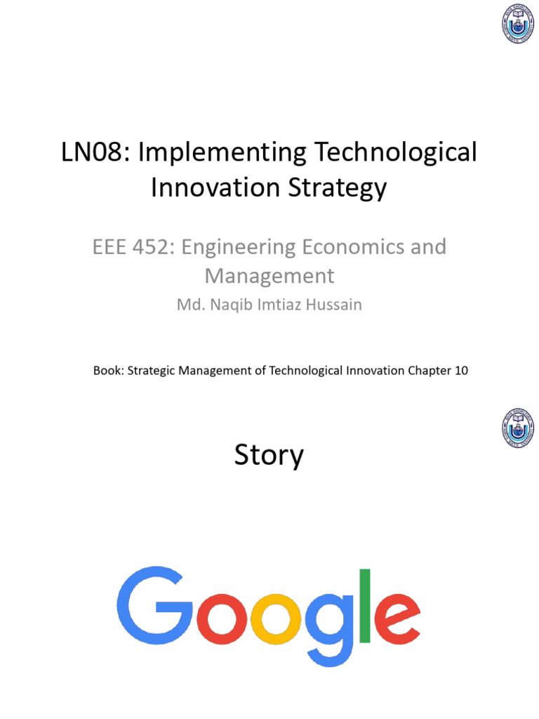 LN08 Implementing Technological Innovation Strategy | PDF | Innovation | Decentralization