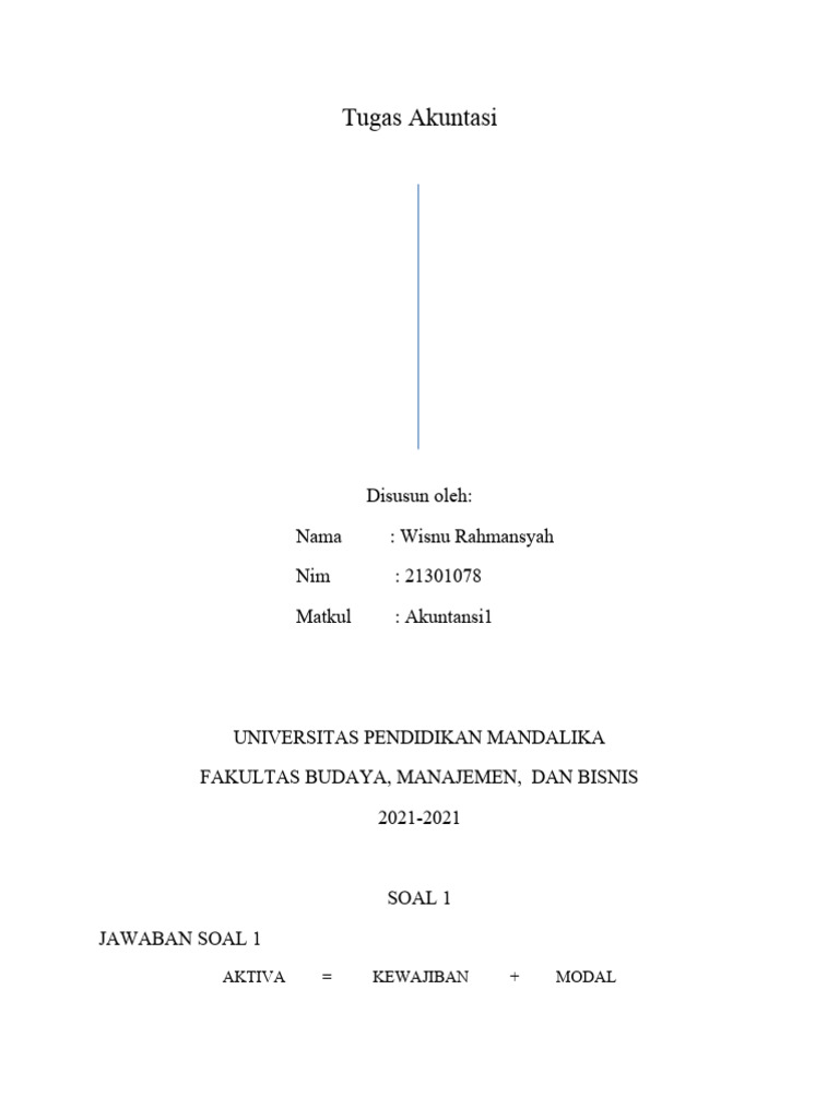 Tugas 1 Akuntansi | PDF