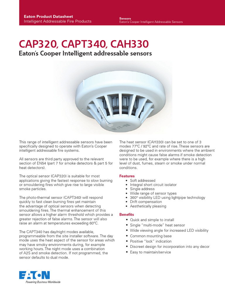 12 Eaton - CAP320 - CAPT340 - CAH330 - DS - Sep17 | PDF | Sensor ...