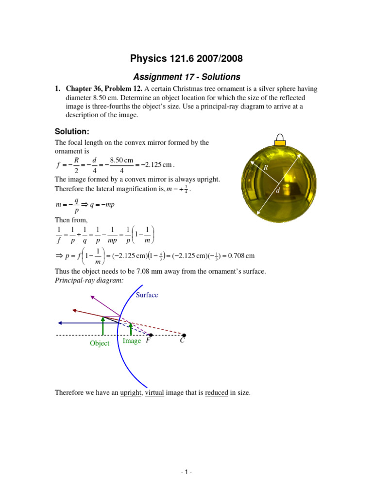Solutions 17 | PDF | Optics | Electromagnetic Radiation