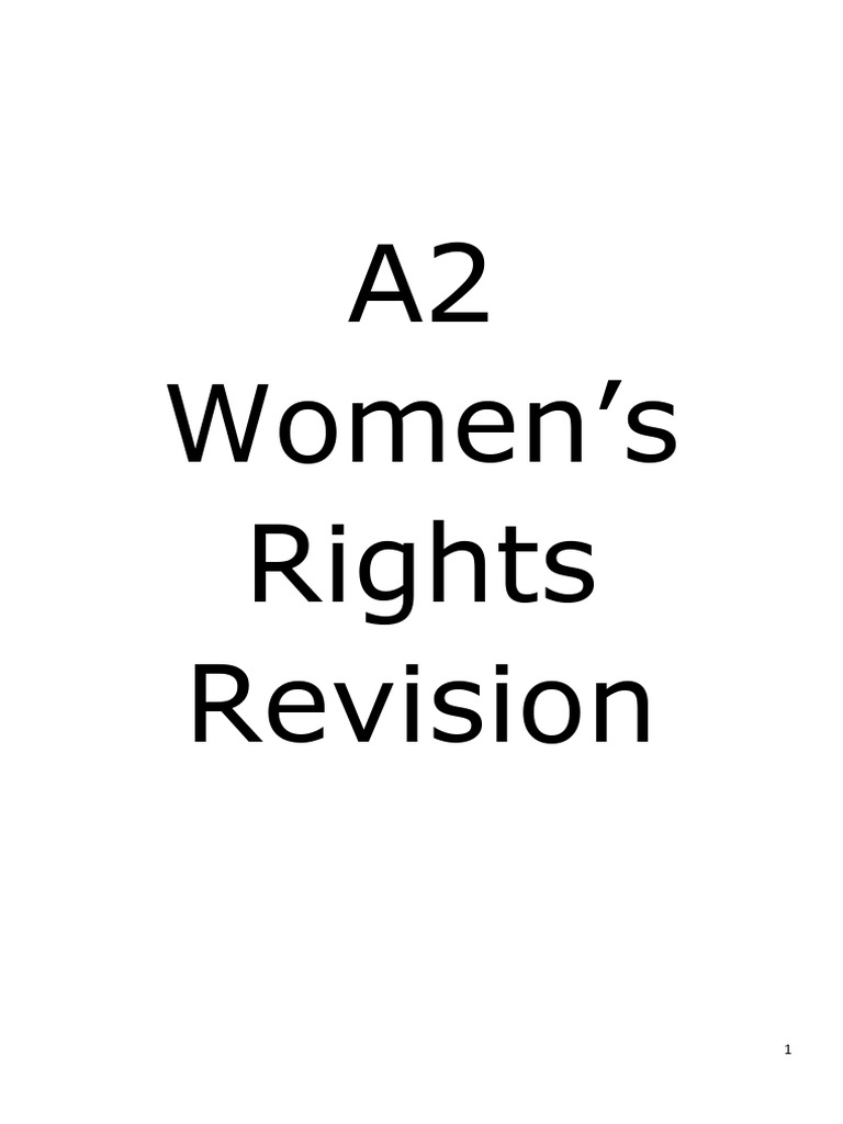 A2 History Civil Rights Women Revision Guide OCR | PDF | Equal Pay For ...