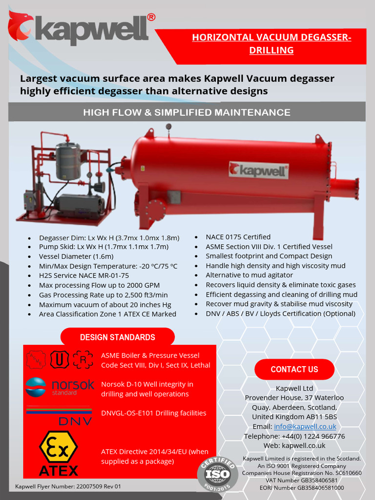 High-Flow Horizontal Vacuum Degasser | PDF | Oil Well | Vacuum