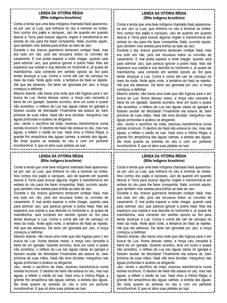 Lenda da Vitória Régia | PDF