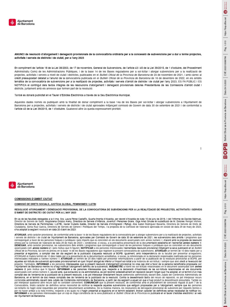 BOBP Resolució Provisional 2023 (20230529) | PDF