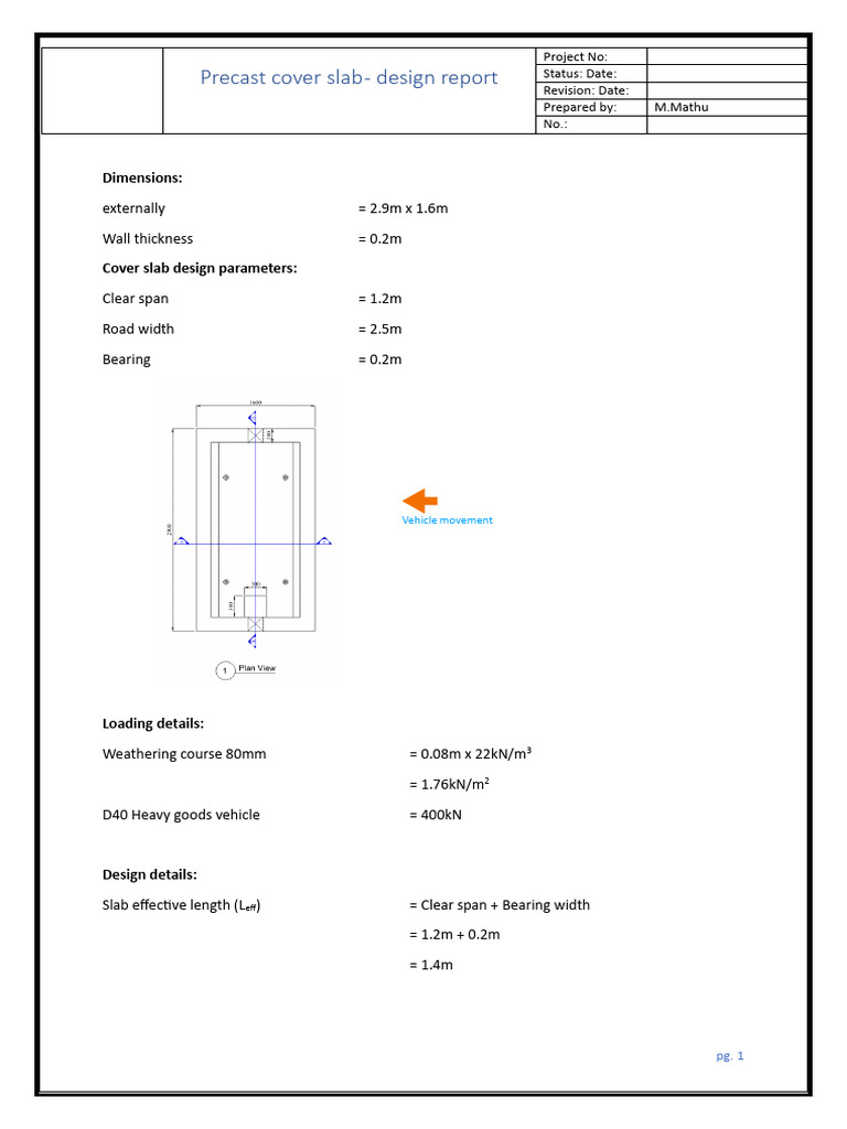 D400-Precast Cover Slab Design Report | PDF | Civil Engineering ...