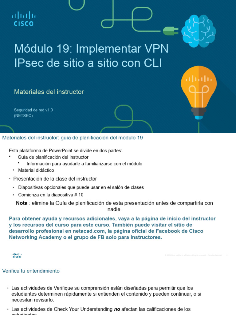 Network Security v1.0 - Module 19 | PDF | Red privada virtual | Transmisión de datos