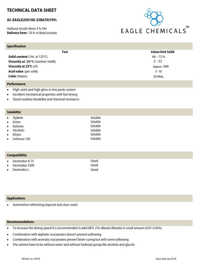 TDS Ac-Eagle (Oh100-25ba70) | PDF | Solubility | Chemical Compounds