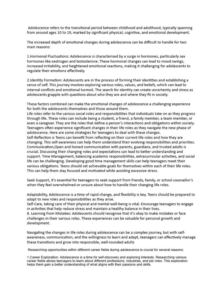 Lo Project Pdf Adolescence Diet Nutrition