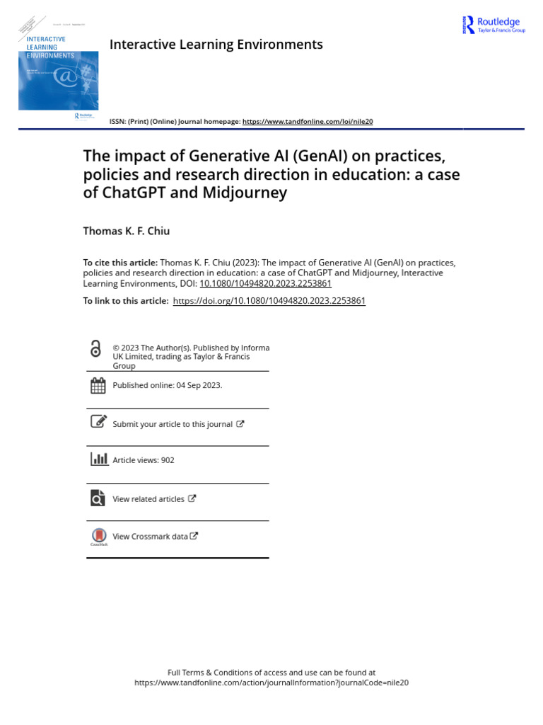 The Impact of Generative AI GenAI On Practices Policies and Research ...