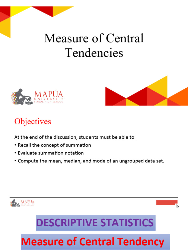 Co1 - Measure of Central Tendencies | PDF | Mode (Statistics) | Mean