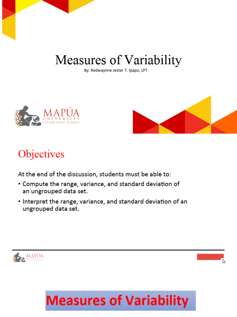 Types Of Measures Of Variability