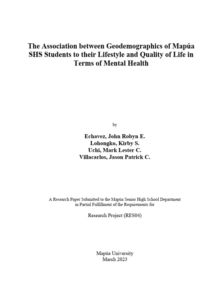 Is221 - g06 - Manuscript | PDF | Quality Of Life | Survey Methodology