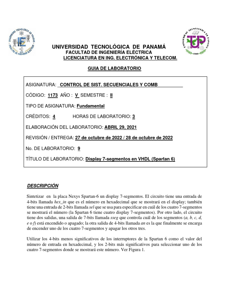 LAB09 Display 7 Segmentos V | PDF