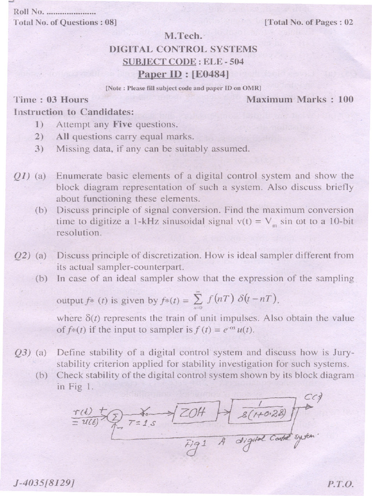 Ele-504 Id-E0484 | PDF | Laplace Transform | Mathematical Analysis