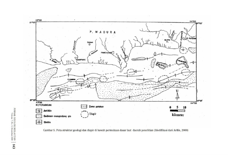 Peta Struktur Geologi Di Selat Madura (Sebagian) | PDF