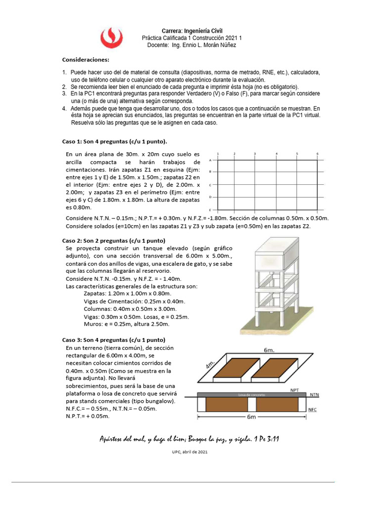 pc1 Construccion pc1 - Compress | PDF | Fundación (Ingeniería) | Bienes raíces