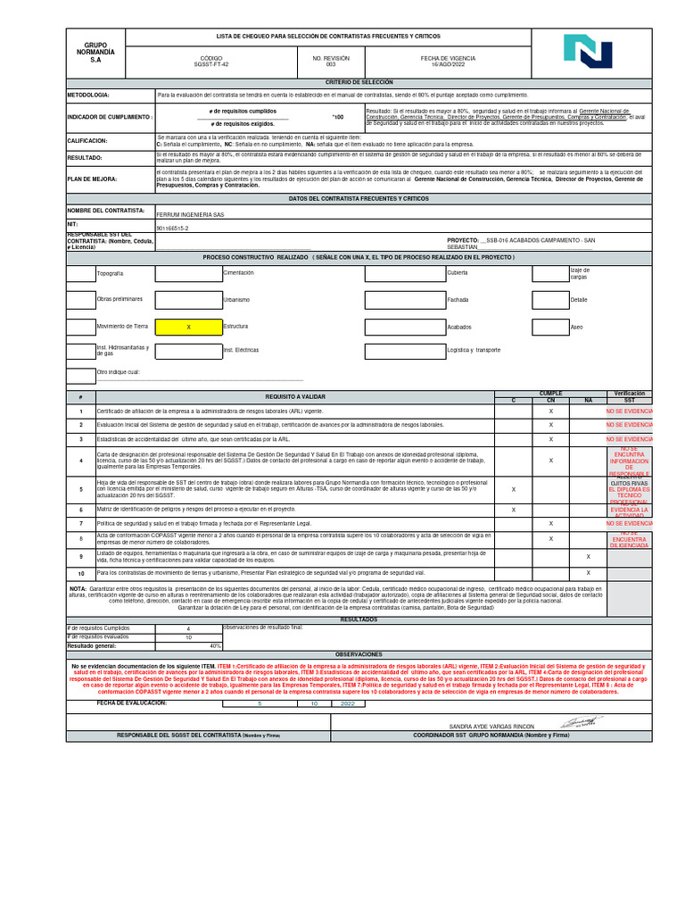 FT SELECCION Contratistas SAN SEBAS V3 2022 FERRUM | PDF