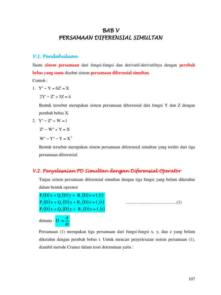 Pertemuan 14 (PD Simultan) | PDF