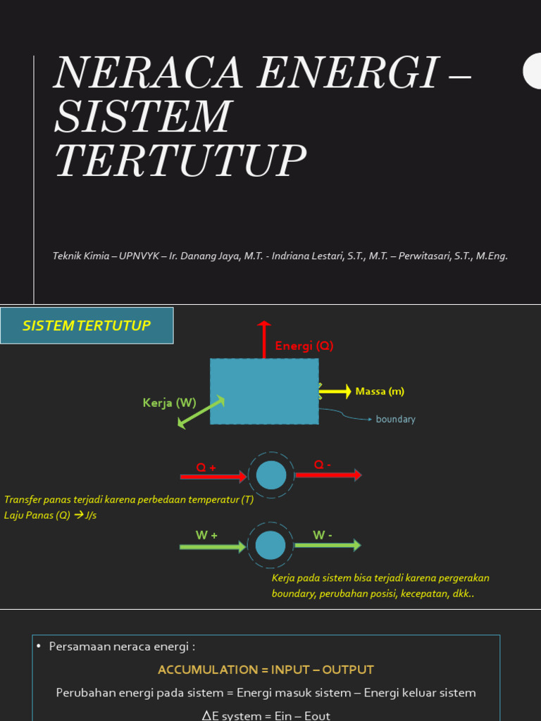 Neraca Energi pada Sistem Tertutup | PDF