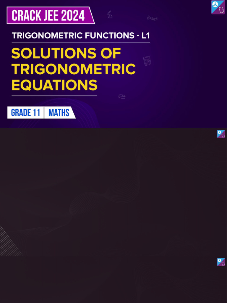 Trigonometric Equations and Solutions | PDF | Trigonometric Functions ...
