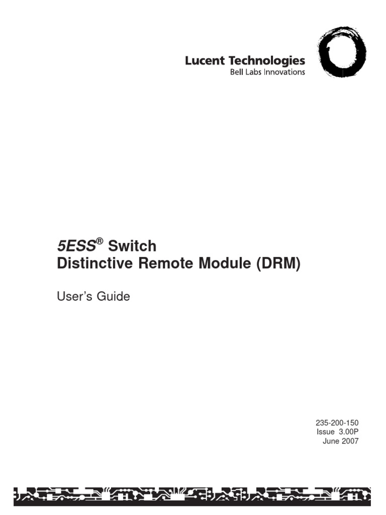 V1 - 5ESS Switch Distinctive Remote Module | PDF | Digital Rights ...