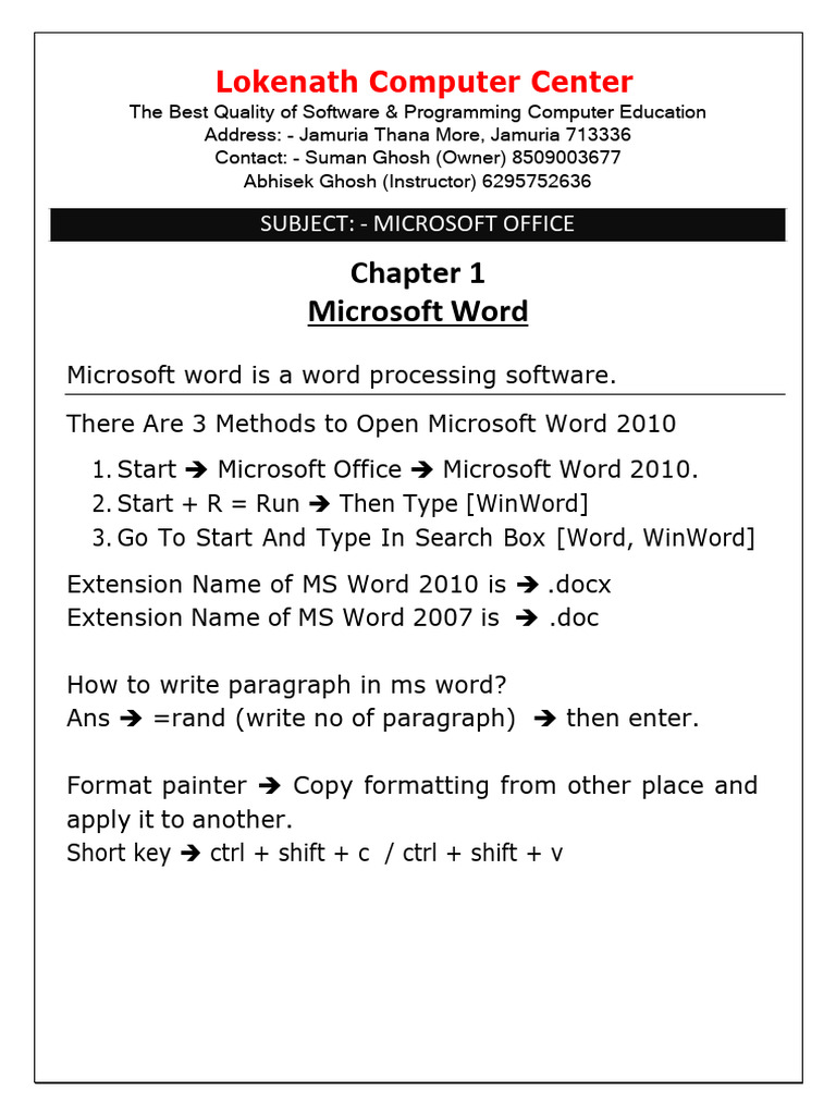 MS Word Basics and Formatting Guide | PDF