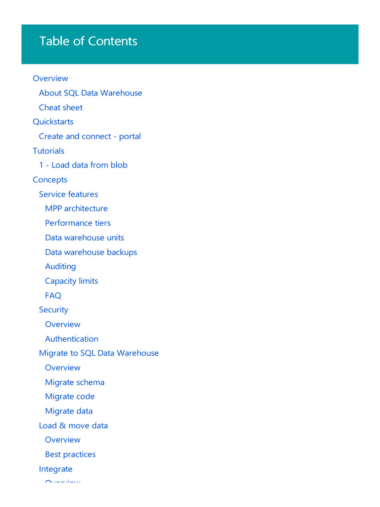 Azure SQL DWH Part1 1665371763 | PDF | Databases | Database Index Azure SQL DWH Part1 1665371763 | PDF | Databases | Database Index