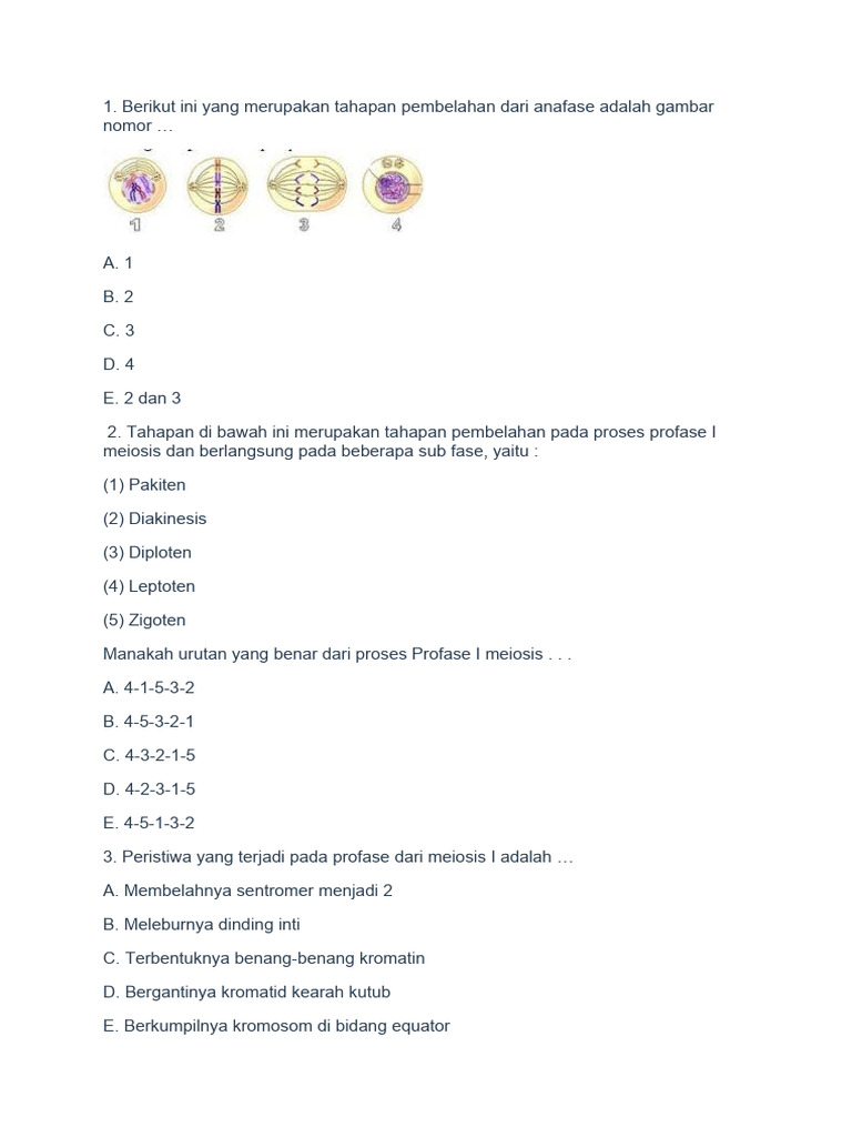 Soal Latihan Pembelahan Sel | PDF
